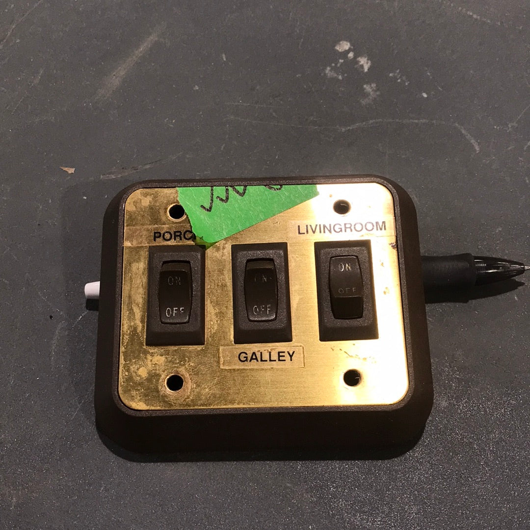 Buy Used 12v RV Triple Light Switch Online - Young Farts RV Parts