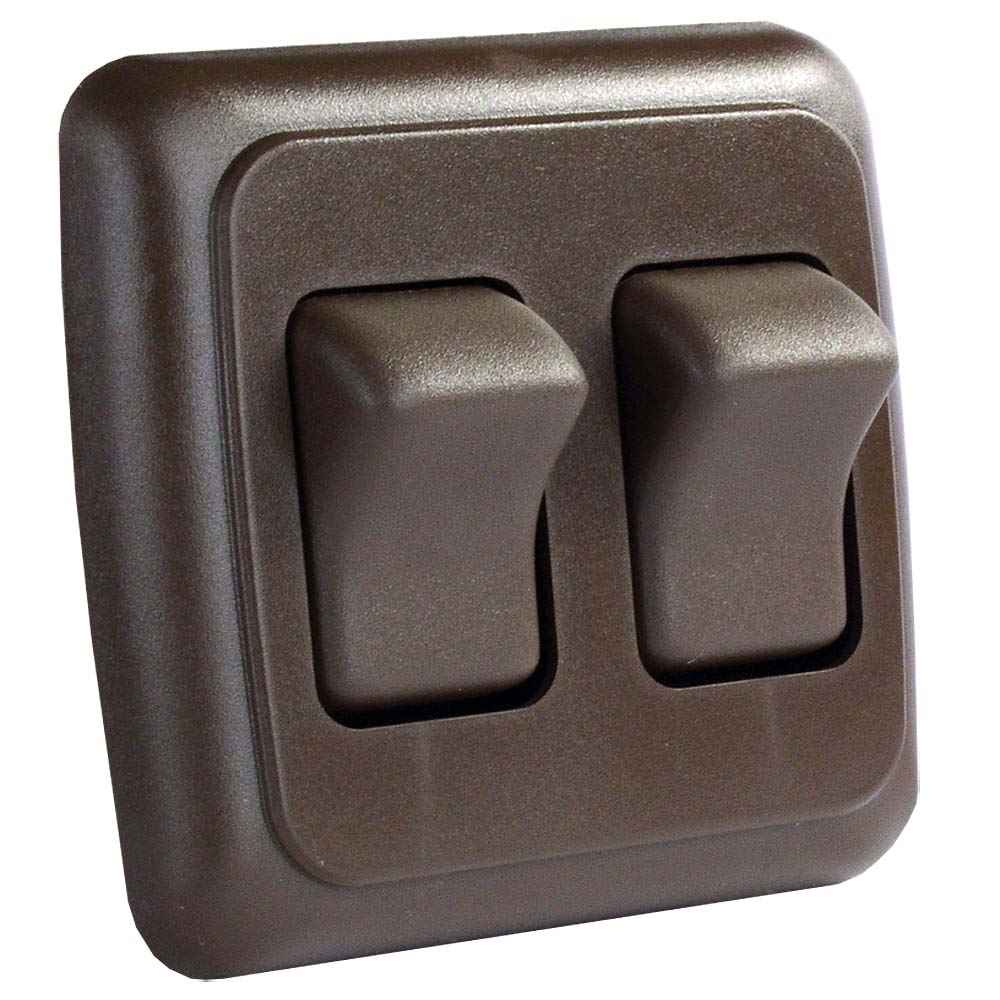 Buy Double Rocker Switch Assembly - Brown Online - Young Farts RV Parts