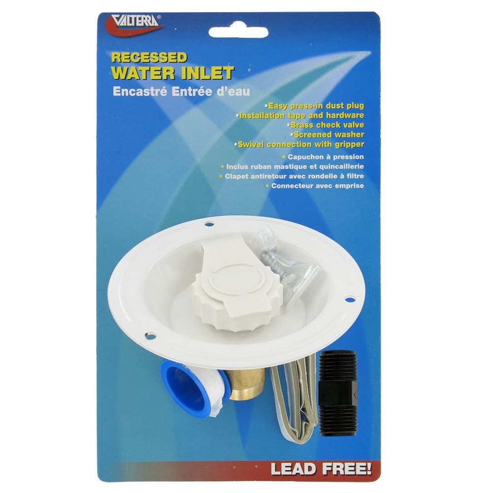 Buy Water Inlet Metal Recessed True White Online - Young Farts RV Parts