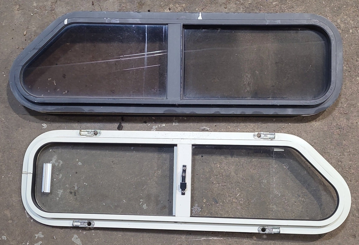 Buy Used Slanted Black Radius Opening Window : 32" W x 8 1/2" H x 1 3/8 ...